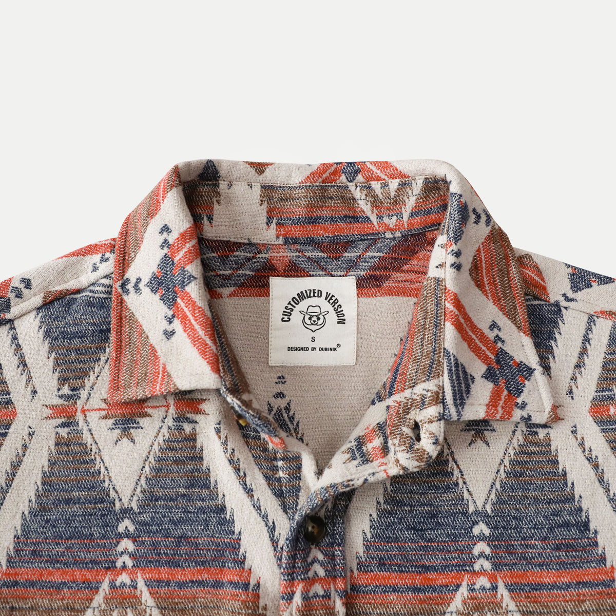 Dubinik® 10oz Ultra Heavyweight Mens Aztec Flannel Shirt Long Sleeve B